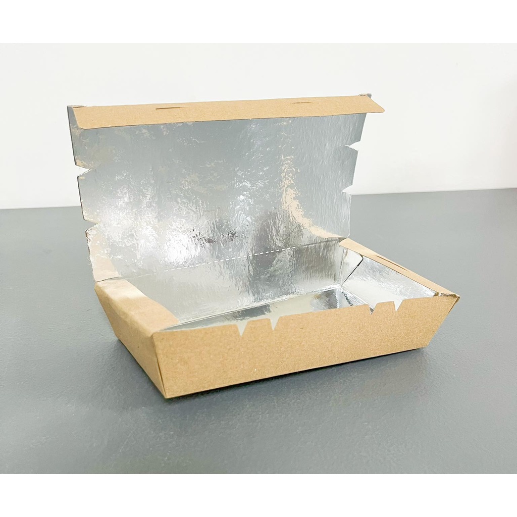 50PCS mealbox silver/SPAGHETTI BOX/ (LUNCH BOX)/ MEAL BOX/CHICKEN BOX ...