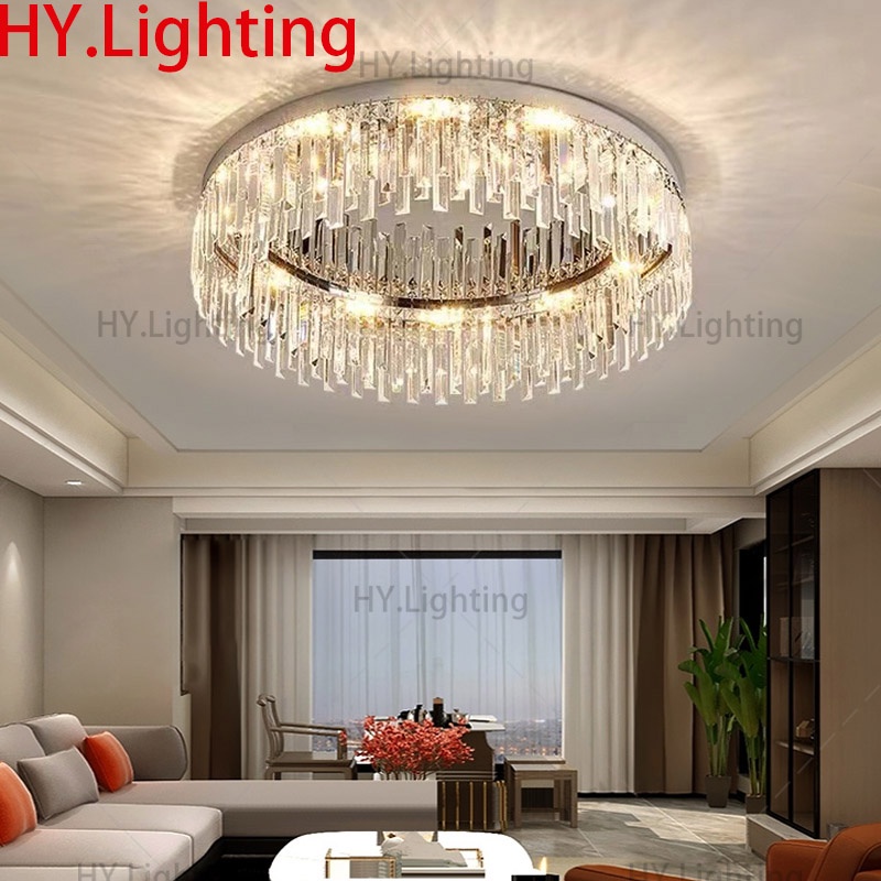 Nordic led crystal ceiling light living room lamp for bedroom low ...