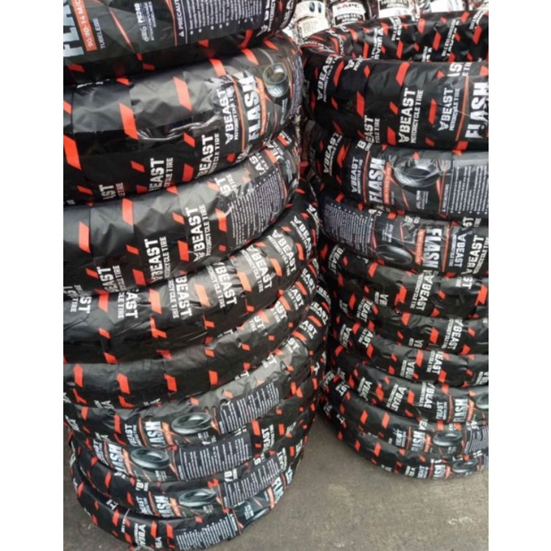 BEAST TIRES FLASH P6240= 80/80/14 & 90/80/14 TL ( FREE PITO & SEALANT ...