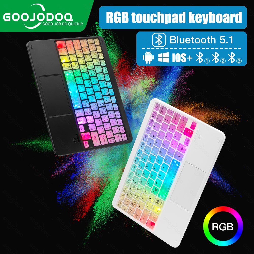 Goojodoq Backlit Wireless Bluetooth Keyboard And Mouse With Touchpad Backlight For Android