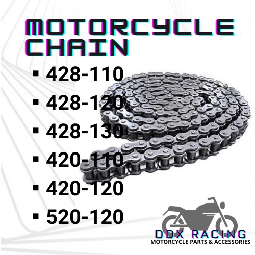 DDX RACING MOTORCYCLE CHAIN 428-120L, 428-110L, 428H-130L, 428H-110L ...