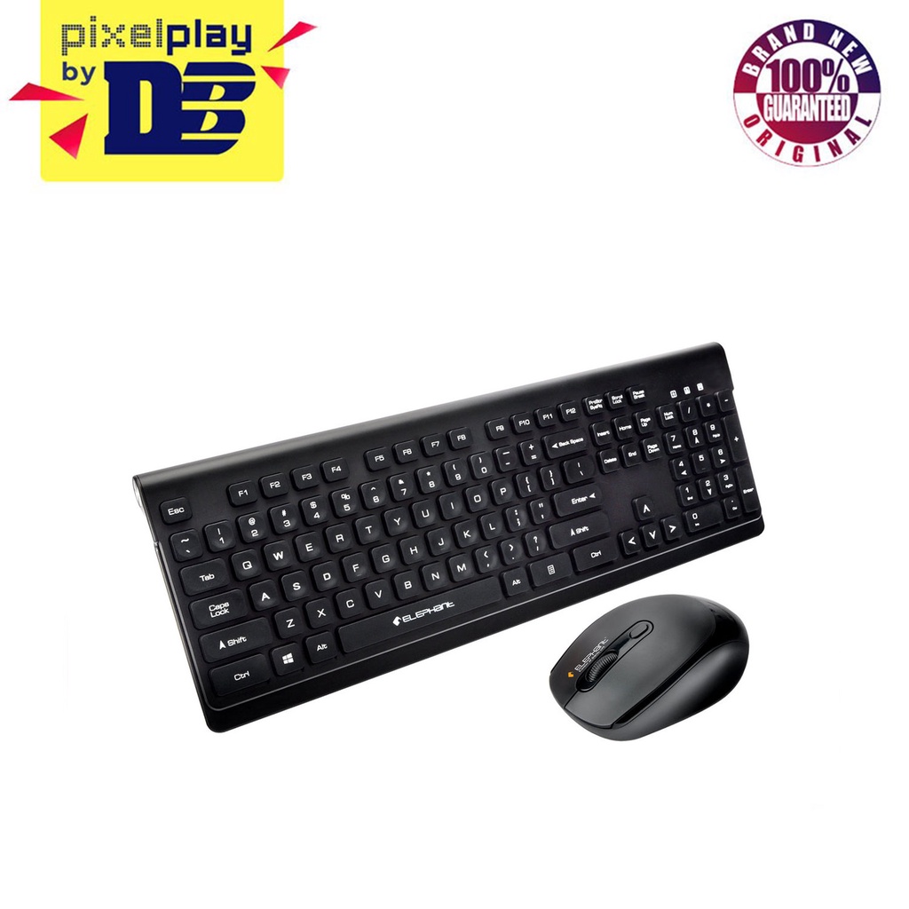 Elephant Wireless Keyboard Mouse Combo Set Kem W2011 Bk Eng Shopee Philippines