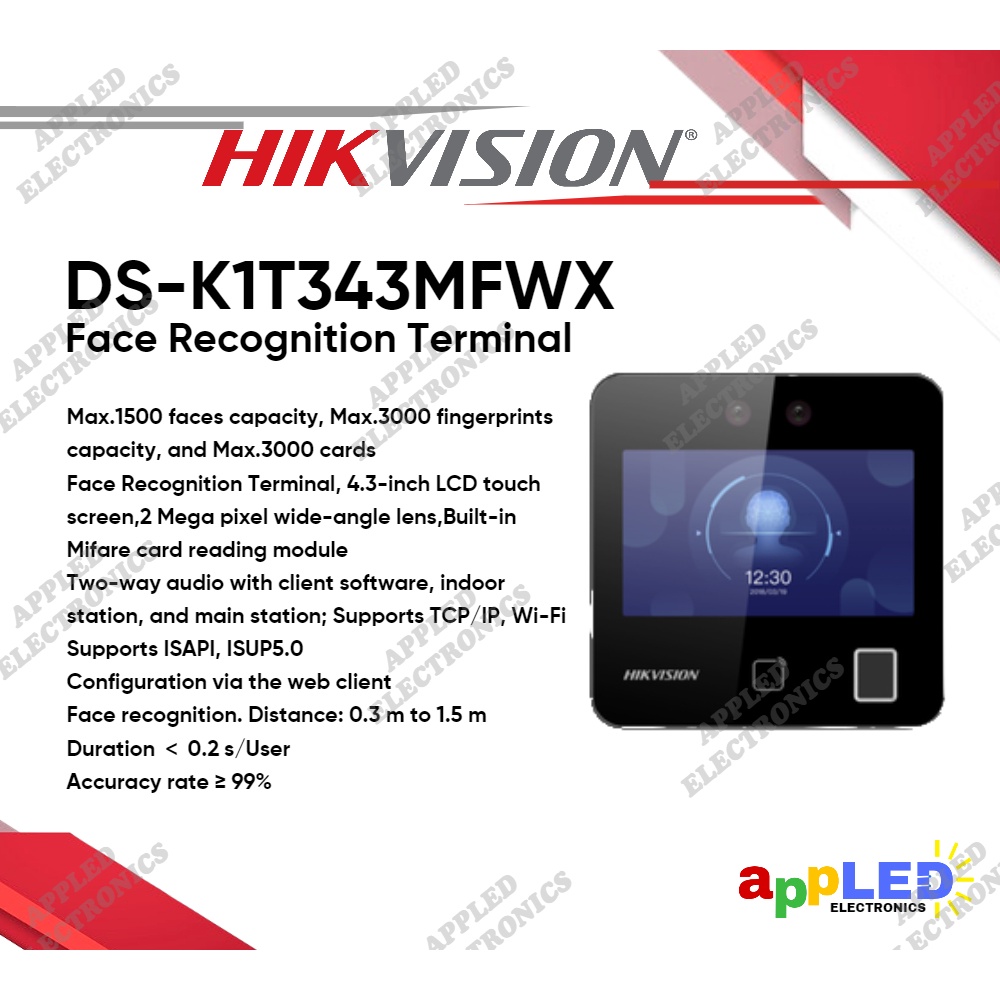 Hikvision DS-K1T343MFWX Face Recognition Terminal with Access Control Functions | Shopee Philippines