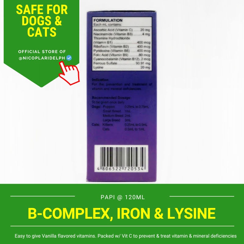 Papi Bion Vanilla Flavored B-Complex Vitamin and Minerals for Dogs and ...