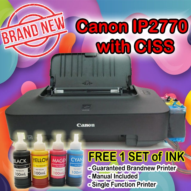 Canon IP2770 Brand New with CISS and FREE 1 set of INK | Shopee Philippines