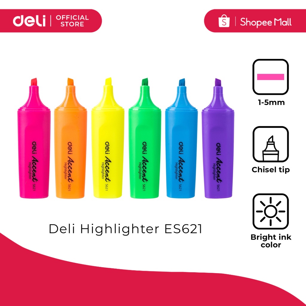 Deli ES621 Writing Instrument - Highlighter (1PC) [7531621A] | Shopee ...