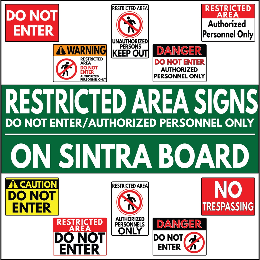 Restricted Area Signs, No Entry, Authorized Personnel Only, No ...