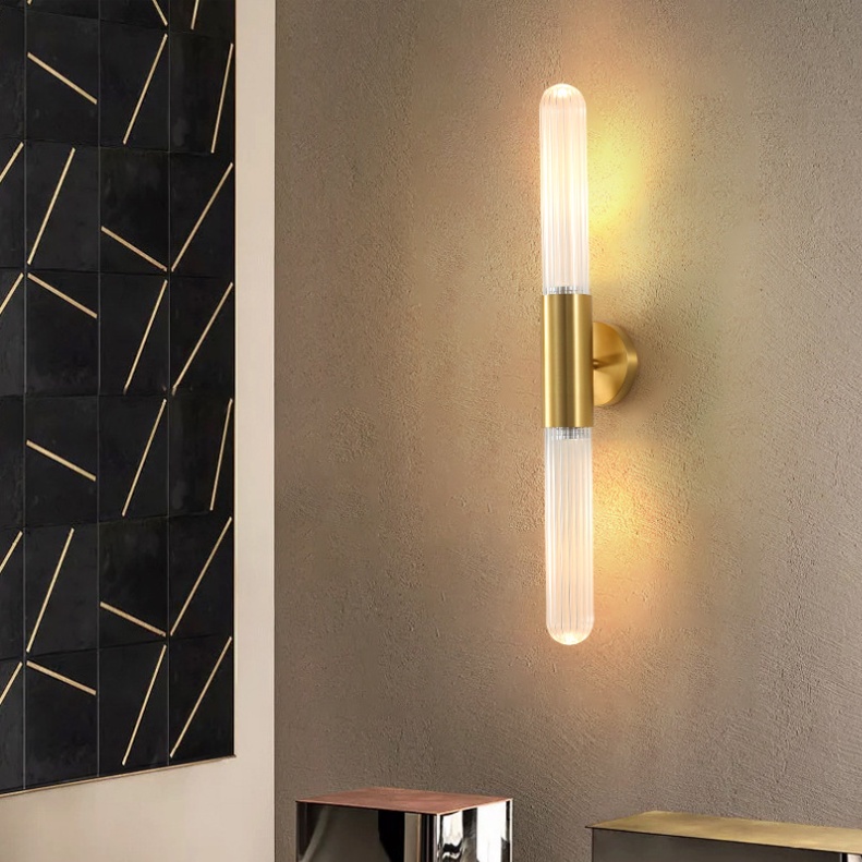 Nordic Postmodern Bedside Wall Lamp Simple Stripe Light Luxury Living ...