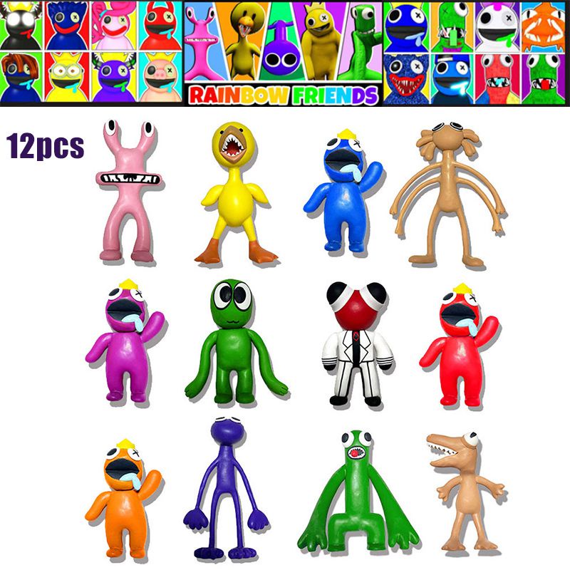 12pcs/Set Roblox Rainbow Friends Figure Toy Model Decoration Handmade ...