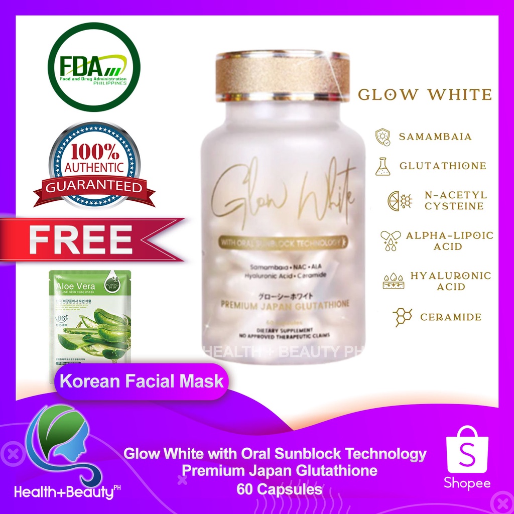 Glow White Japan Premium Glutathione with Oral Sunblock Technology 60 ...