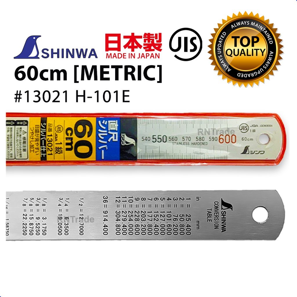 Stainless Steel Ruler Shinwa 60cm 600mm, Made in Japan | Shopee Philippines