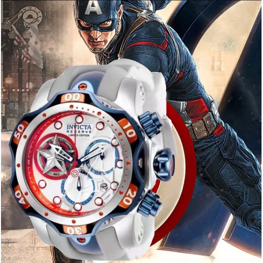 2022Fashion Marvel Limited Edition/Captain America/INVICTA/Men's Watch ...