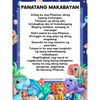 Random Colorful Design Panatang Makabayan, Lupang Hinirang, Panunumpa ...