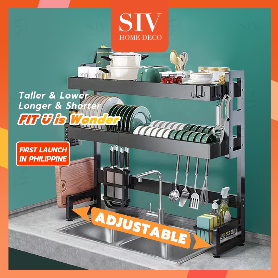 Siv Adjustable Dish Rack Over The Sink Drainer Drying Plate Storage ...