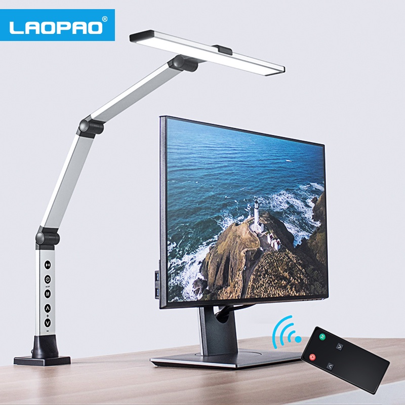 LAOPAO 12W Long Arm Led Touch Table Lamp Clip Multi-axis Stepless ...