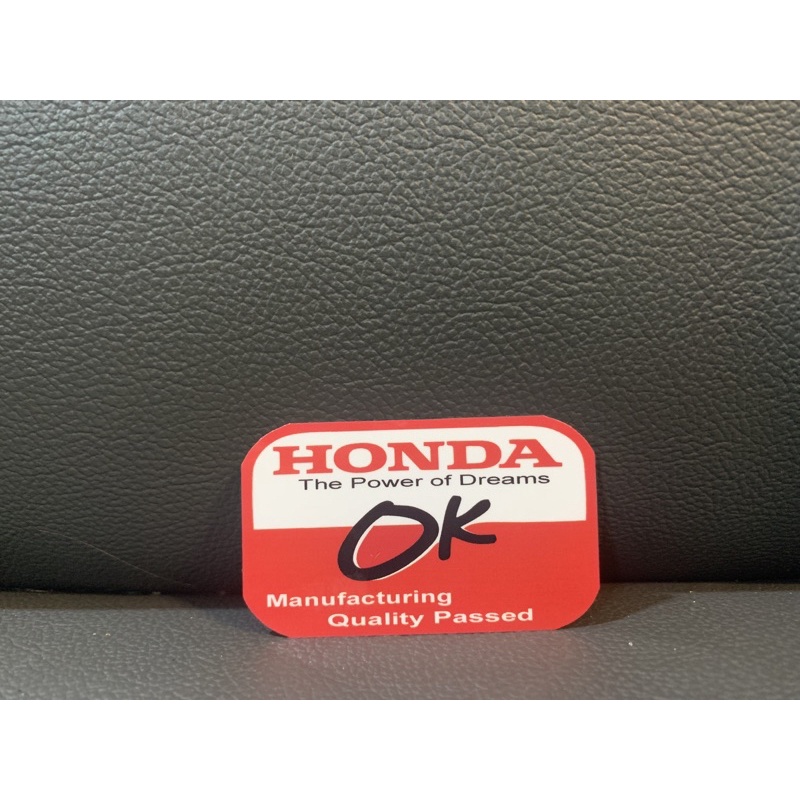 HONDA QUALITY PASSED OK STICKER RED VINYL HIGH QUALITY STICKER (OUTSIDE ...
