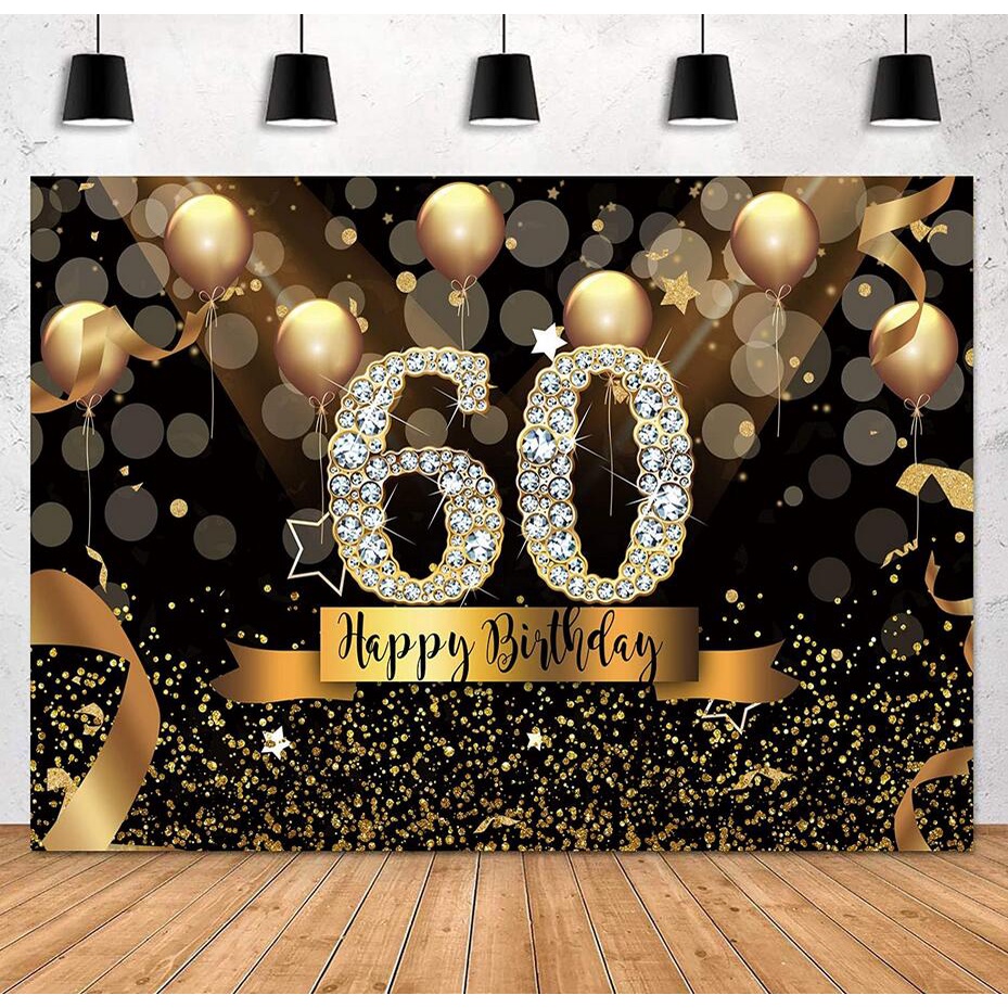 60th Birthday Backdrops For Photography CUSTOM Happy 60th Birthday ...