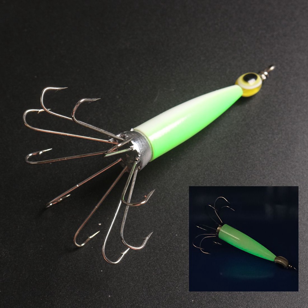[99 Sale] Fluorescence Luminous Squid Jigs Hooks LED Fishing Lure ...