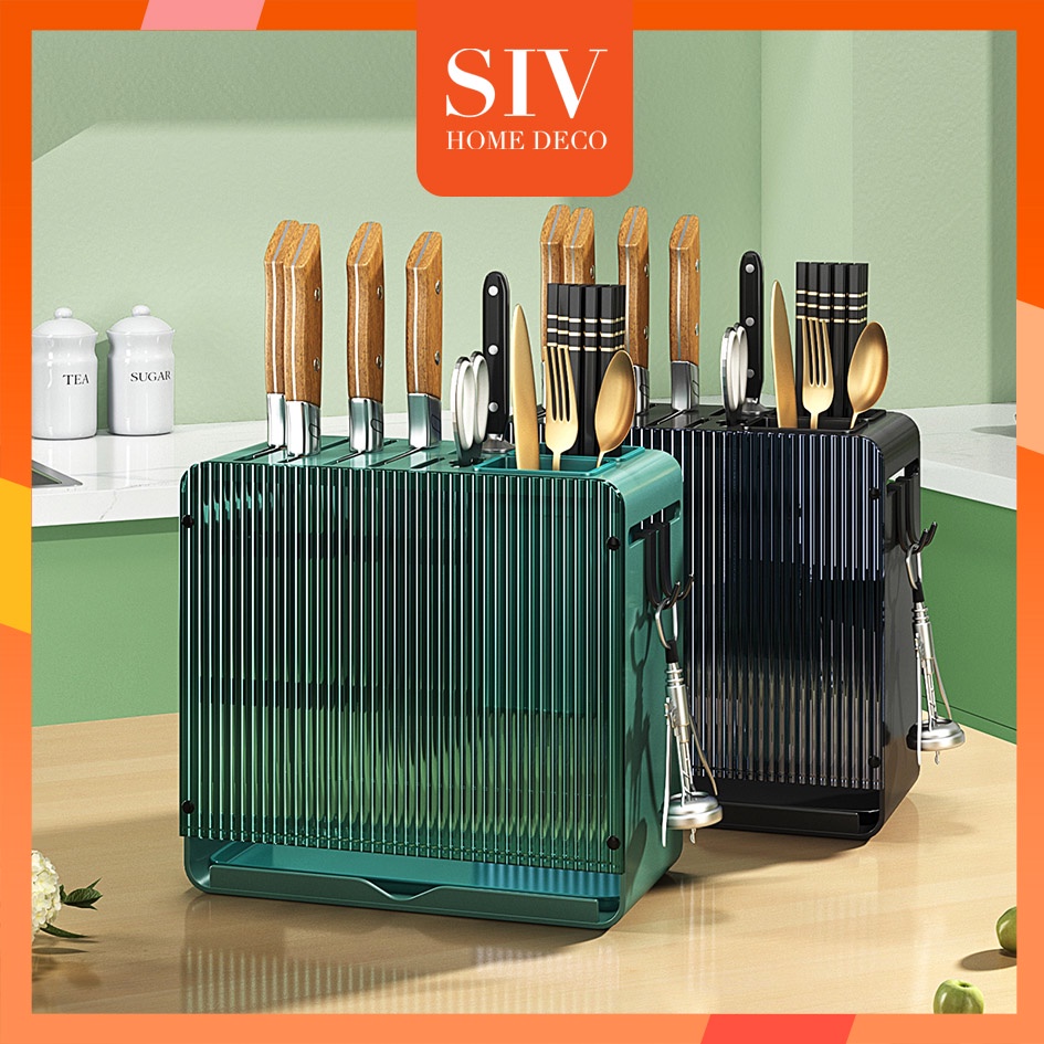 Siv Knife Holder Organizer Stainless Steel Rack With Kitchen Utensil ...