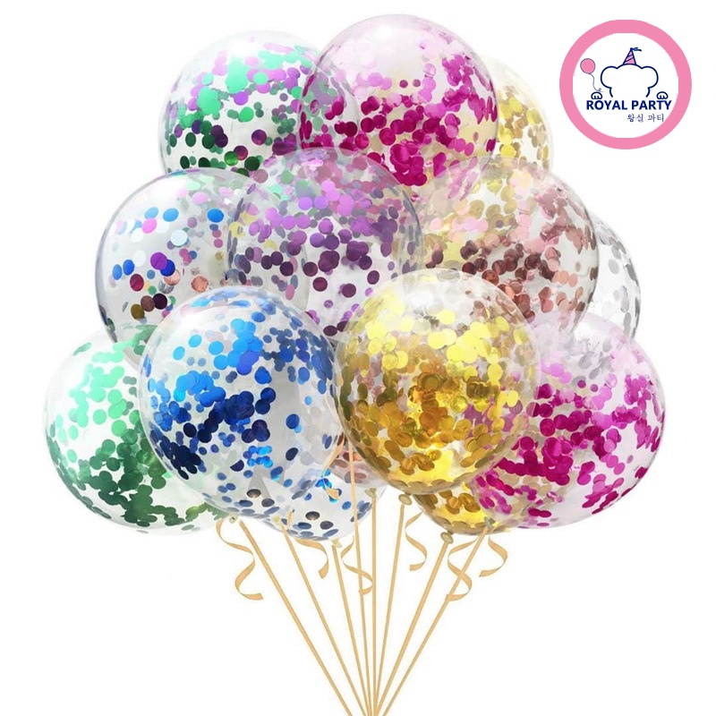 5pcs Set 12 Inch Sequin Balloons Transparent Sequin Latex Balloons ...