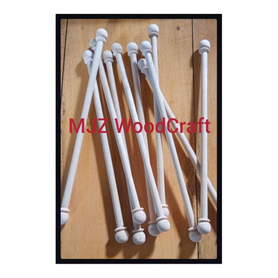 Unpainted / Natural Wooden Scroll Rod Calendar Type (Rounded Tip) 9 ...