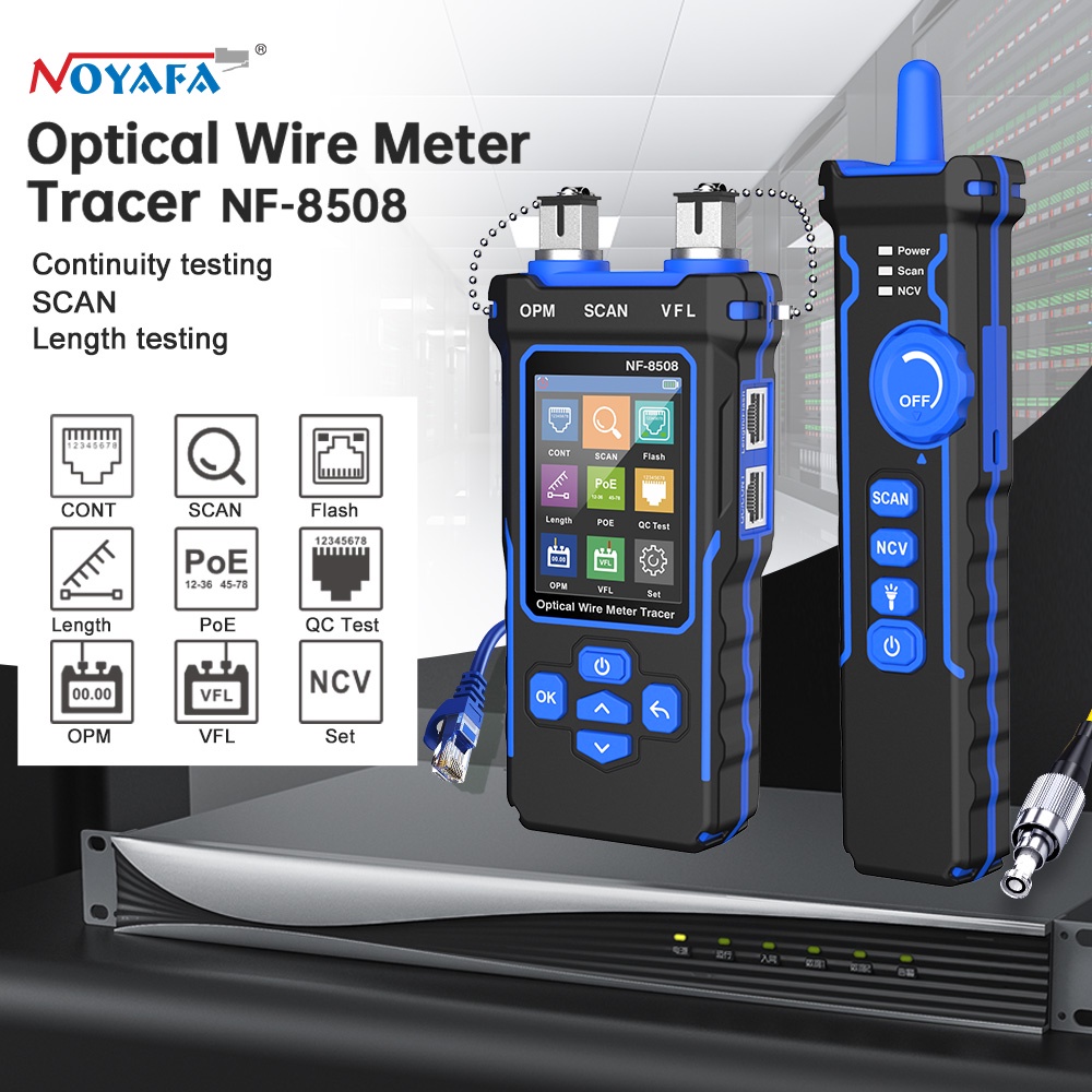 NOYAFA NF-8508 Network Cable Tester LAN Optical Power Meter Tester LCD ...