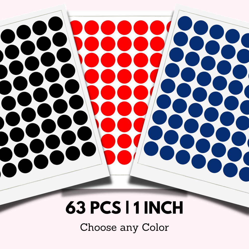 63 PCS Blank Round Circle Stickers | 1 INCH 25MM | Shopee Philippines