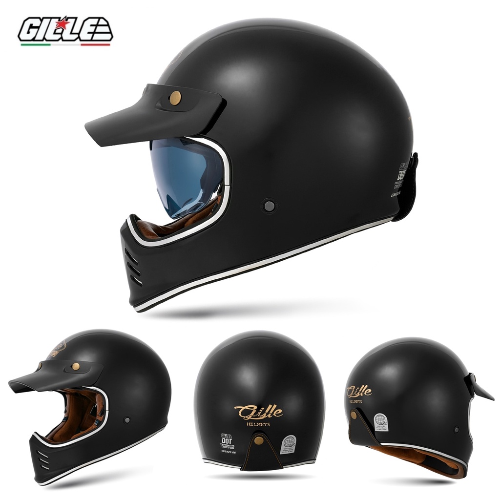 Gille 833 BROE Classic Solid Retro helmet Full Face Helmet Harley ...