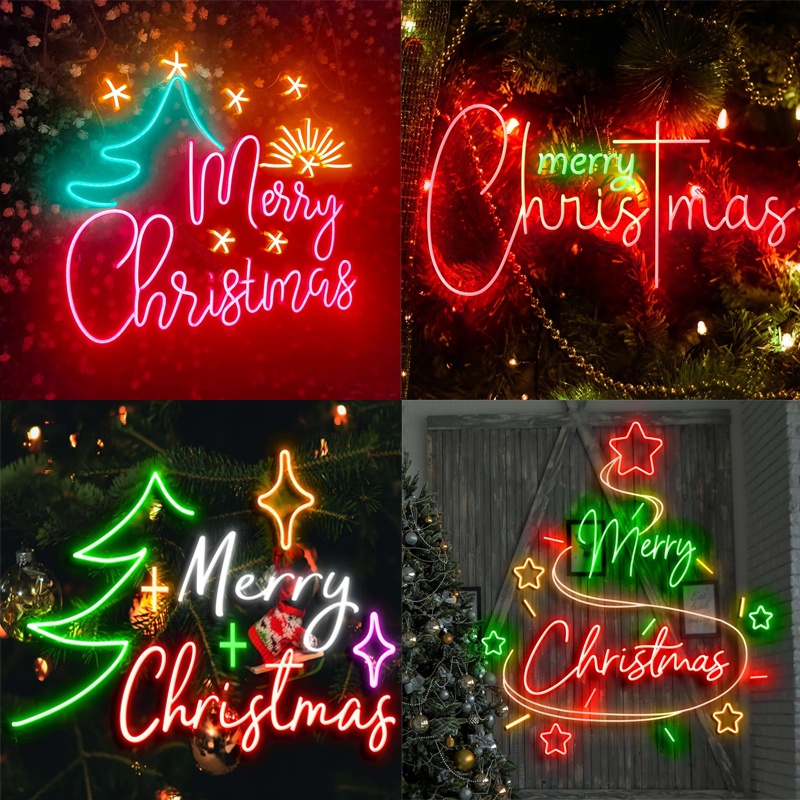 Merry Christmas Neon Sign Custom Neon Sign Neon Lighting Bar Sign Wall ...