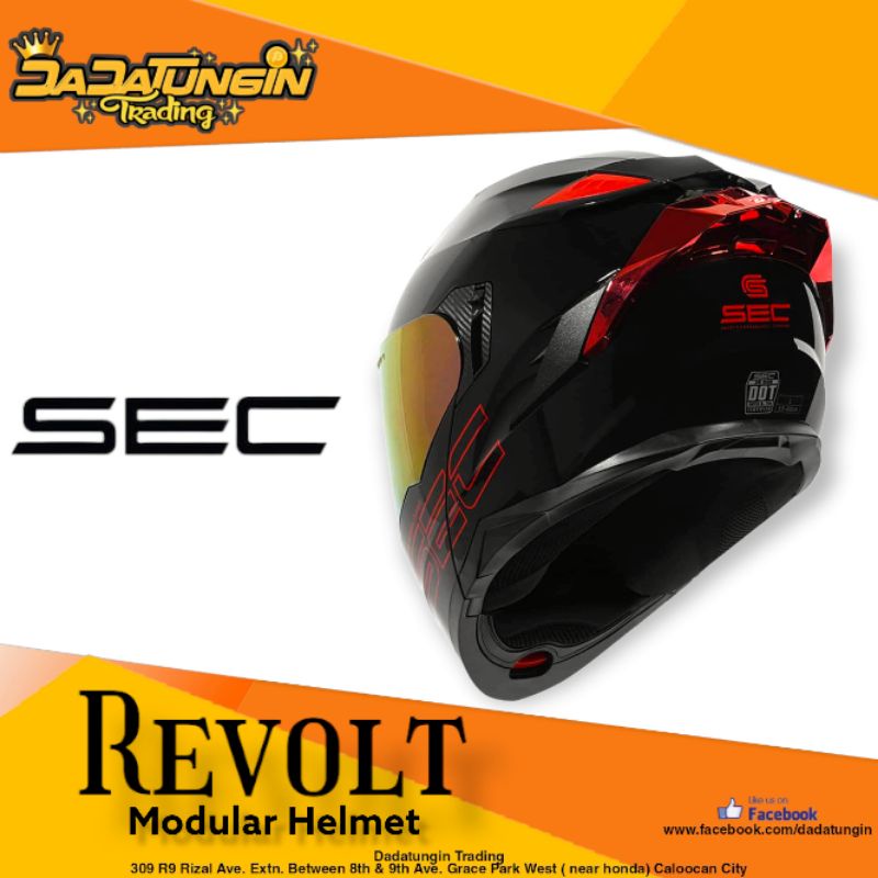 SEC Revolt Modular Dual Visor Helmet Graphic Colors with Free Extra ...