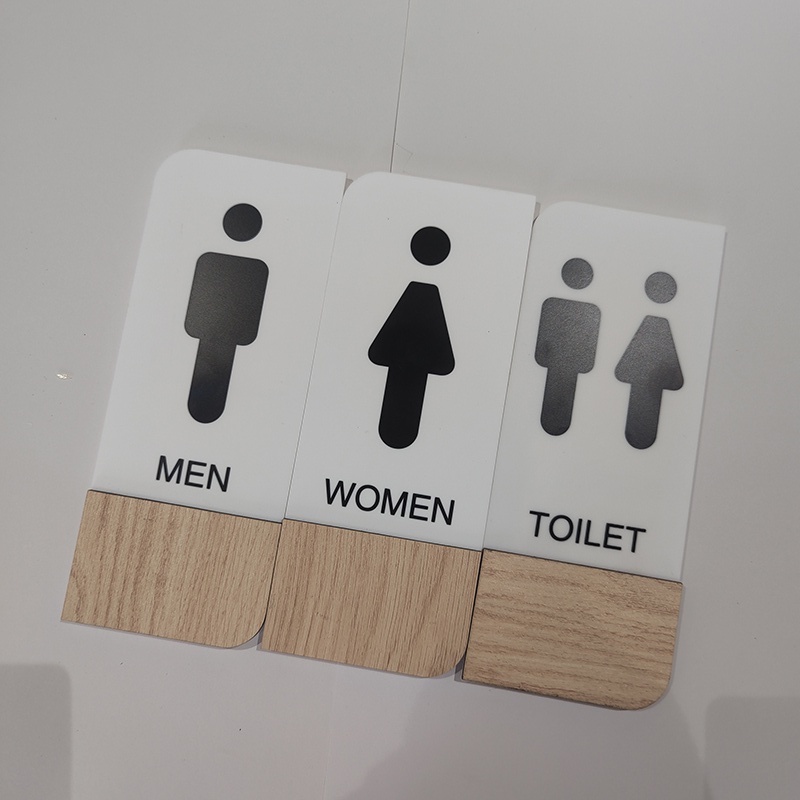 Toilet Sign WC Man Woman Washroom Signage Restroom Self Adhesive Sign ...
