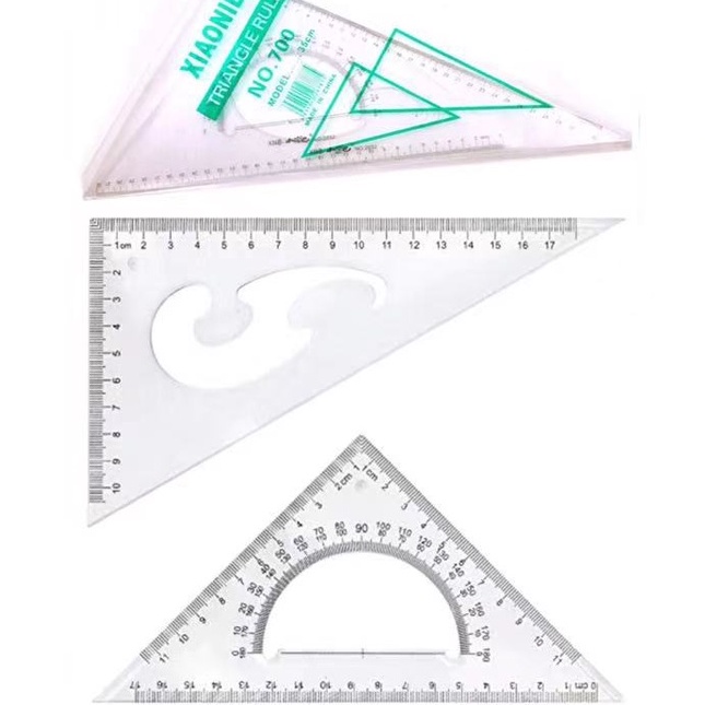 2pcs 30/35 45 Degree Plastic Triangle Rulers Protractor Measure Tool ...