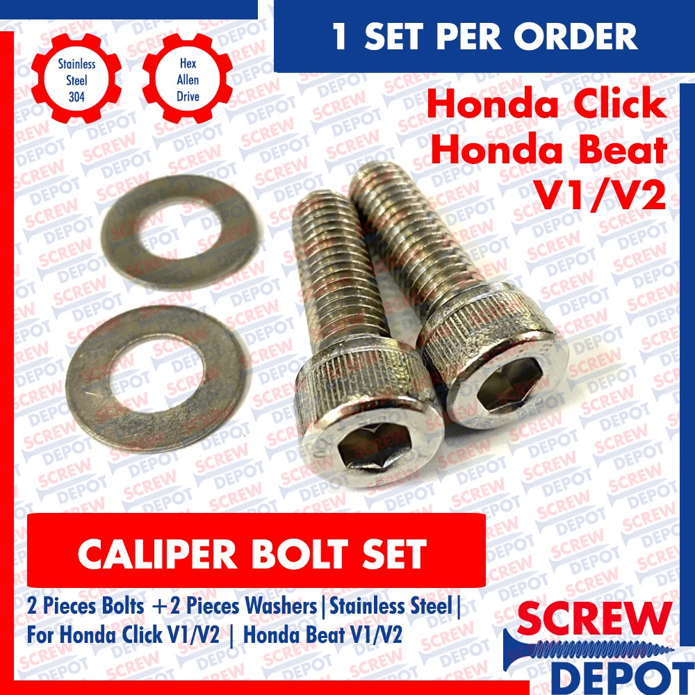 Caliper Bolt Set - Honda Click | Honda Beat V1 V2 ( Motorcycle - Screw ...