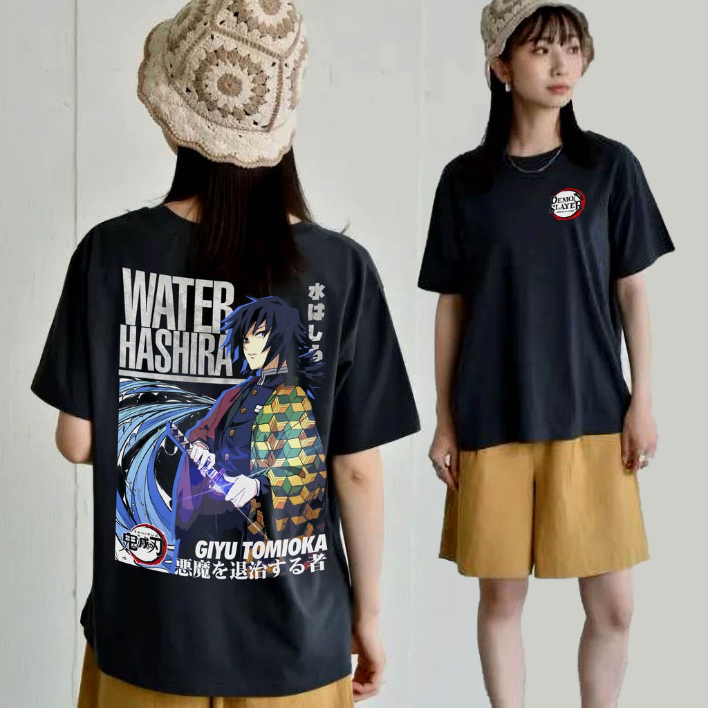 Anime Oversize Black Shirts DemonSLayer x Onepiece Graphic Manga Tees ...