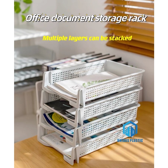 Glass A Office Desktop File Rack Multi-layer Stacked Data Rack A4 File ...