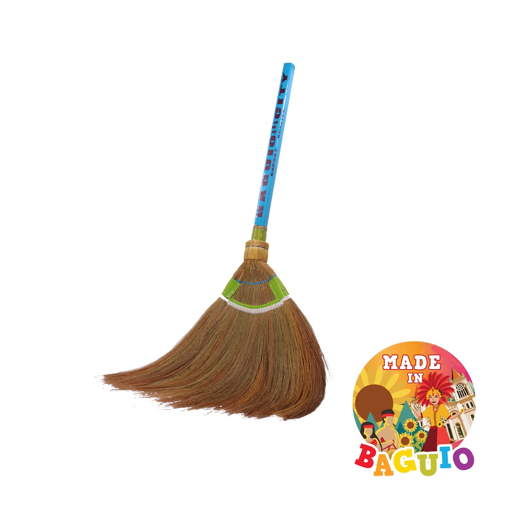 Baguio City Reed Broom | Blue | Made From Grass & Wooden Handle ...