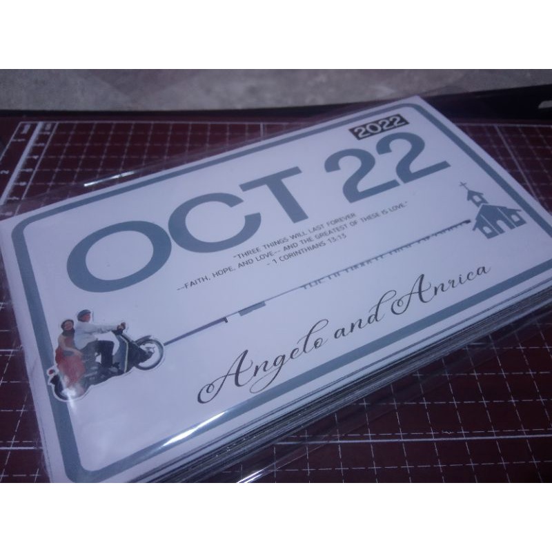 Sliding Wedding Invitation (Plate Number Style) | Shopee Philippines
