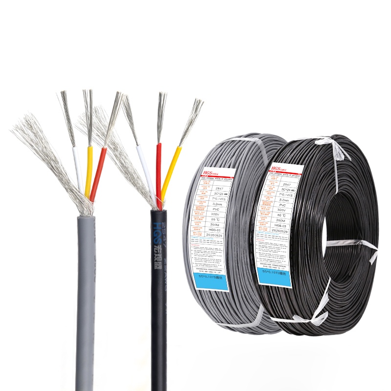 300Meters Black UL2547 Signal Shielded Cable 26AWG 3 Cores PVC ...