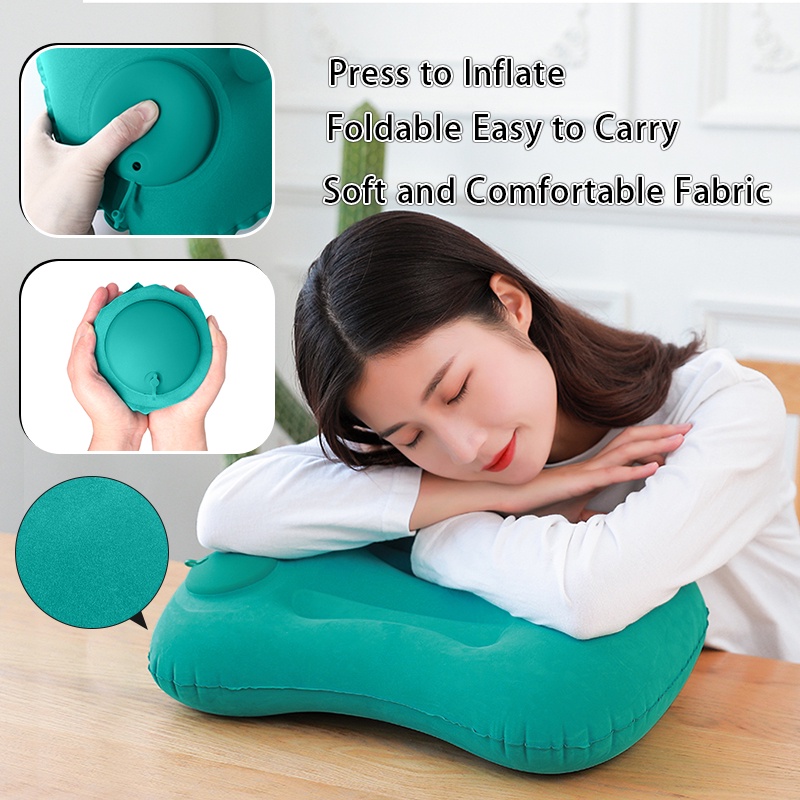 Inflatable Travel Pillow Press Type Inflatable Pillow Multifunction ...