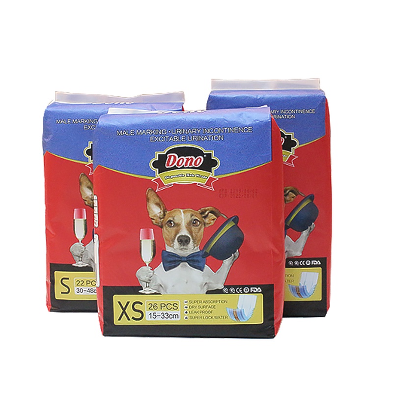 Hello Paws Dono Disposable Dog Diapers Male-Denim Style Extra Small ...