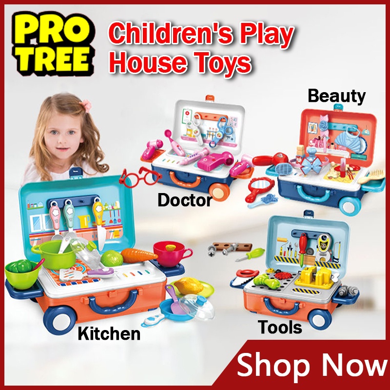 Pro Toys For Kids 3 IN 1 Mini Trolley Case Kids Cooking Utensils ...