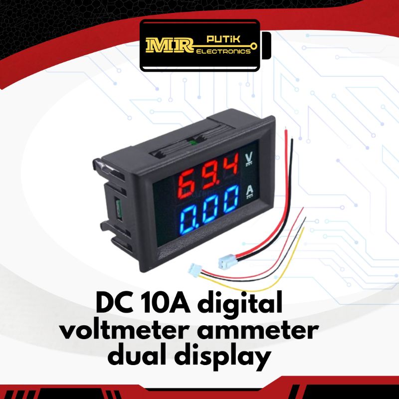 DC 10A digital voltmeter ammeter dual display | Shopee Philippines