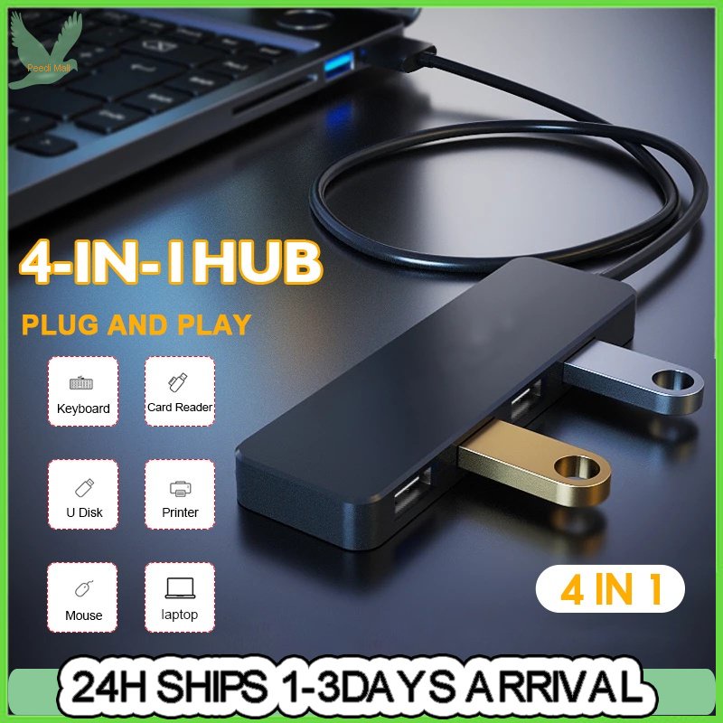 USB HUB High Speed 4 Ports USB 2.0 Hub USB Port Portable OTG Hub USB ...