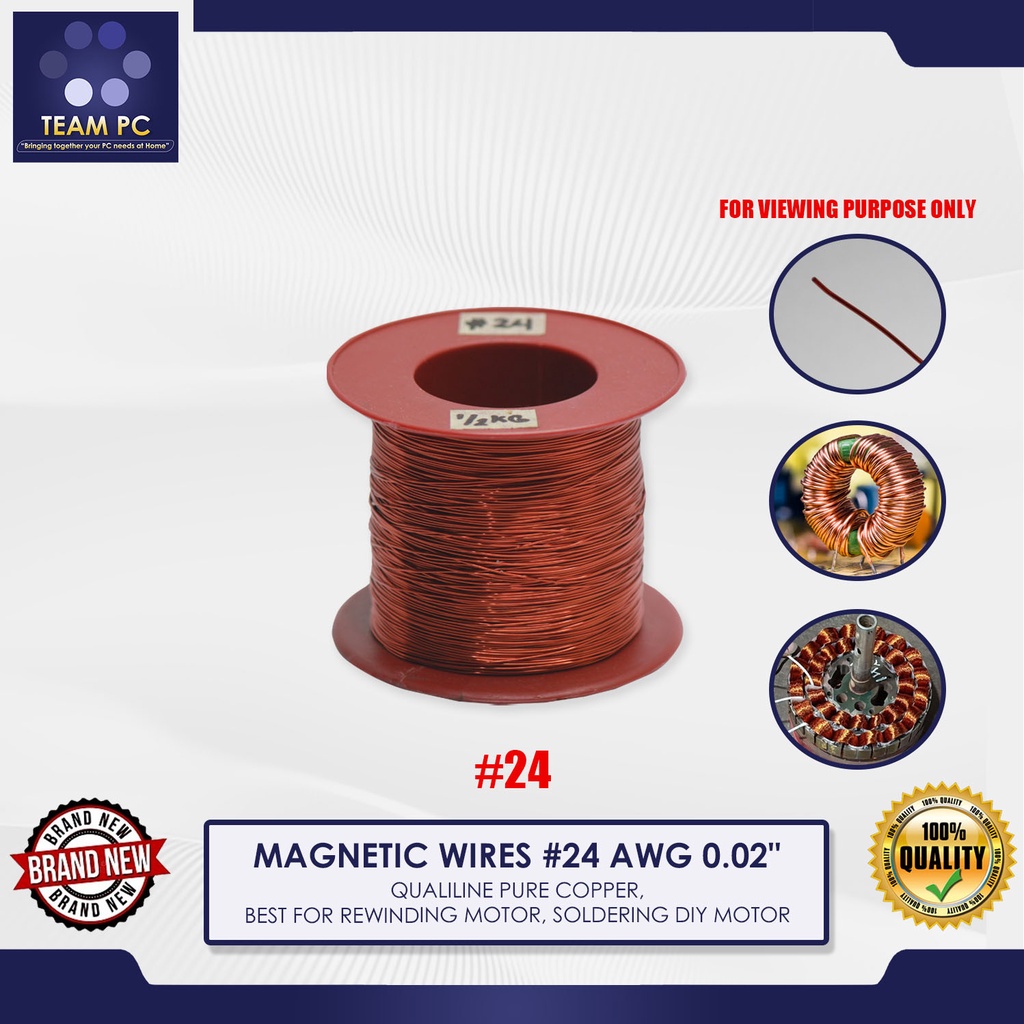 MAGNETIC WIRES #24 AWG 0.02", QUALILINE PURE COPPER, BEST FOR REWINDING ...