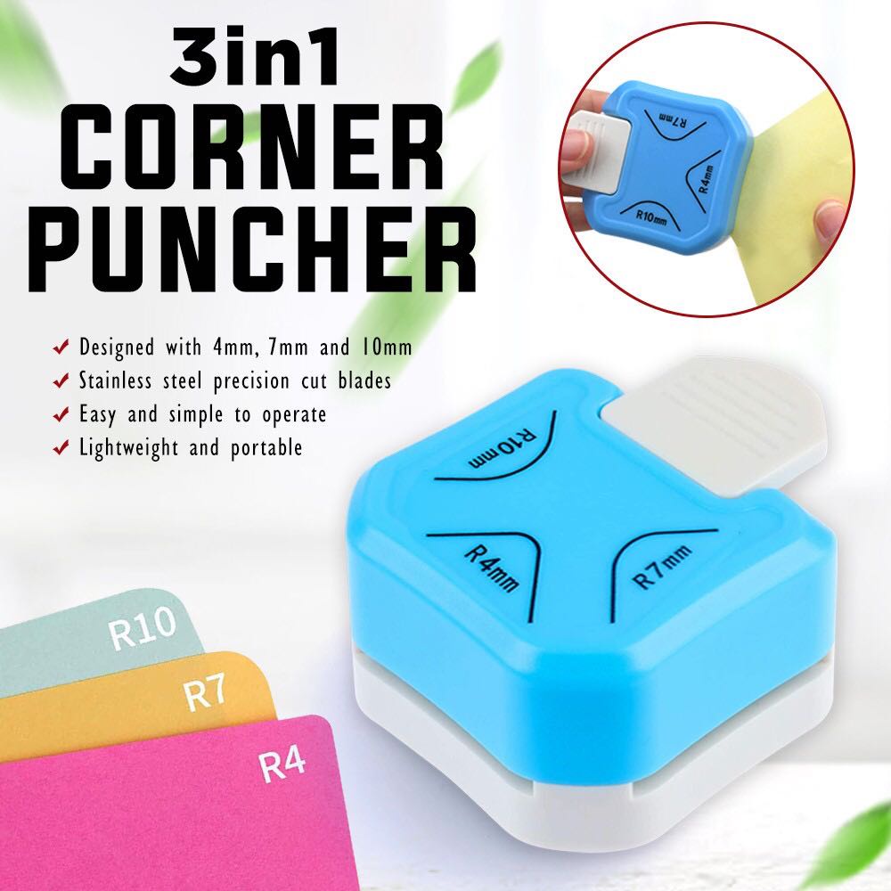 R4 Corner Rounder Puncher / 3-in-1 Round Corner Trimmer Puncher R4mm ...