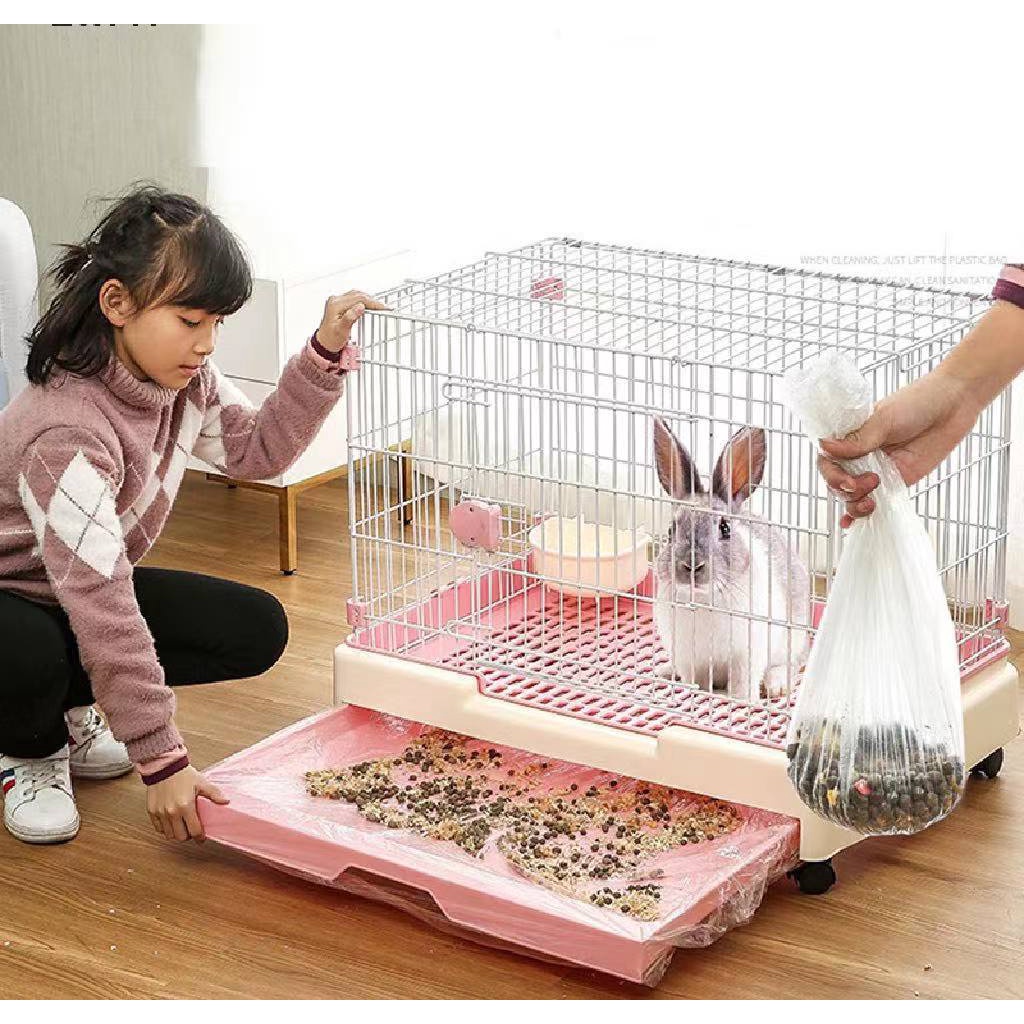 Rabbit cage small animal cage disposable film plastic bag poop and ...