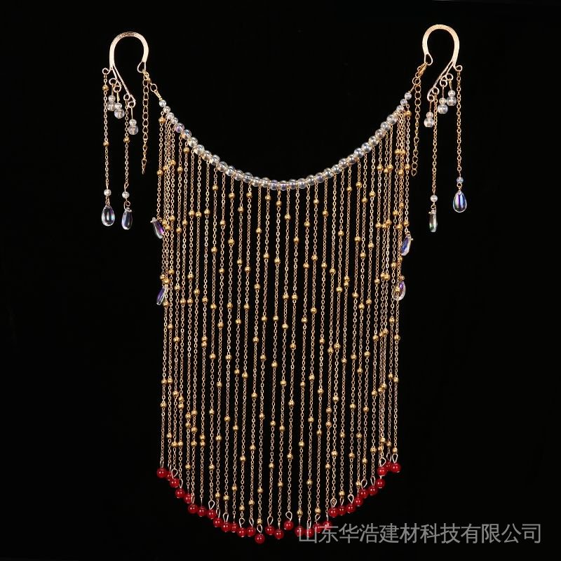 Face Curtain Ancient Style Face Covering Veil Tassel Ear Hanging Hanfu ...