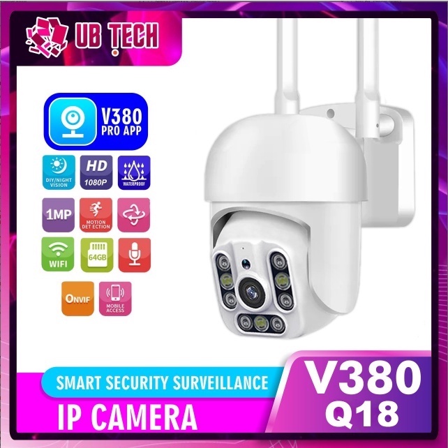 V380 Pro CCTV camera Q18 3MP PTZ IP Camera Wifi outdoor Wireless ...