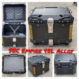 SEC ALLOY TOP BOX 45L NEW DESIGNS (ORIGINAL SEC) with backrest and base ...