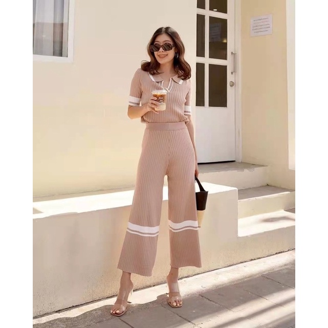 Onlyfashion Knitted Terno Pants 0998 Shopee Philippines